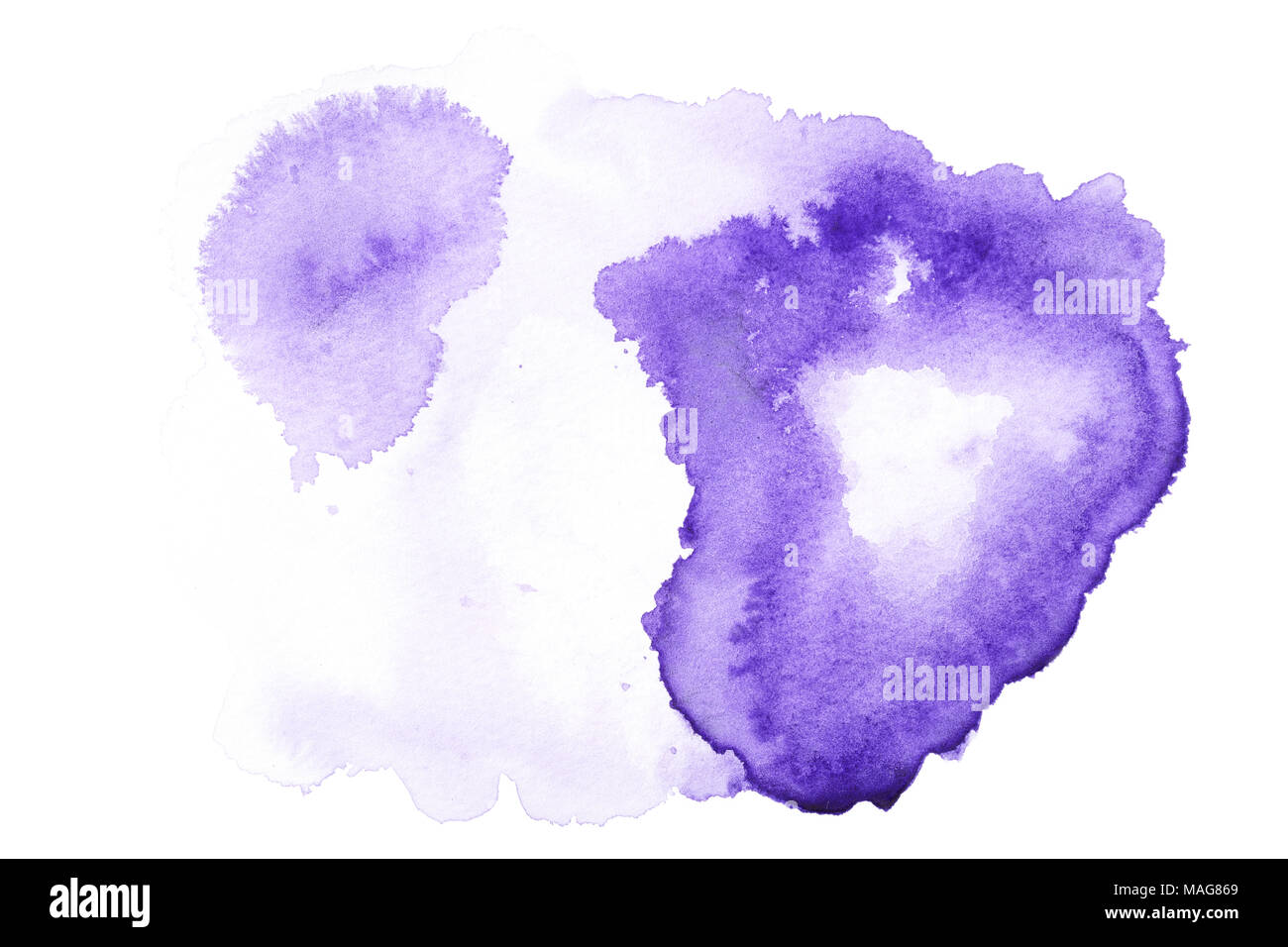 Abstract violet watercolor splash isolated on white background Stock ...