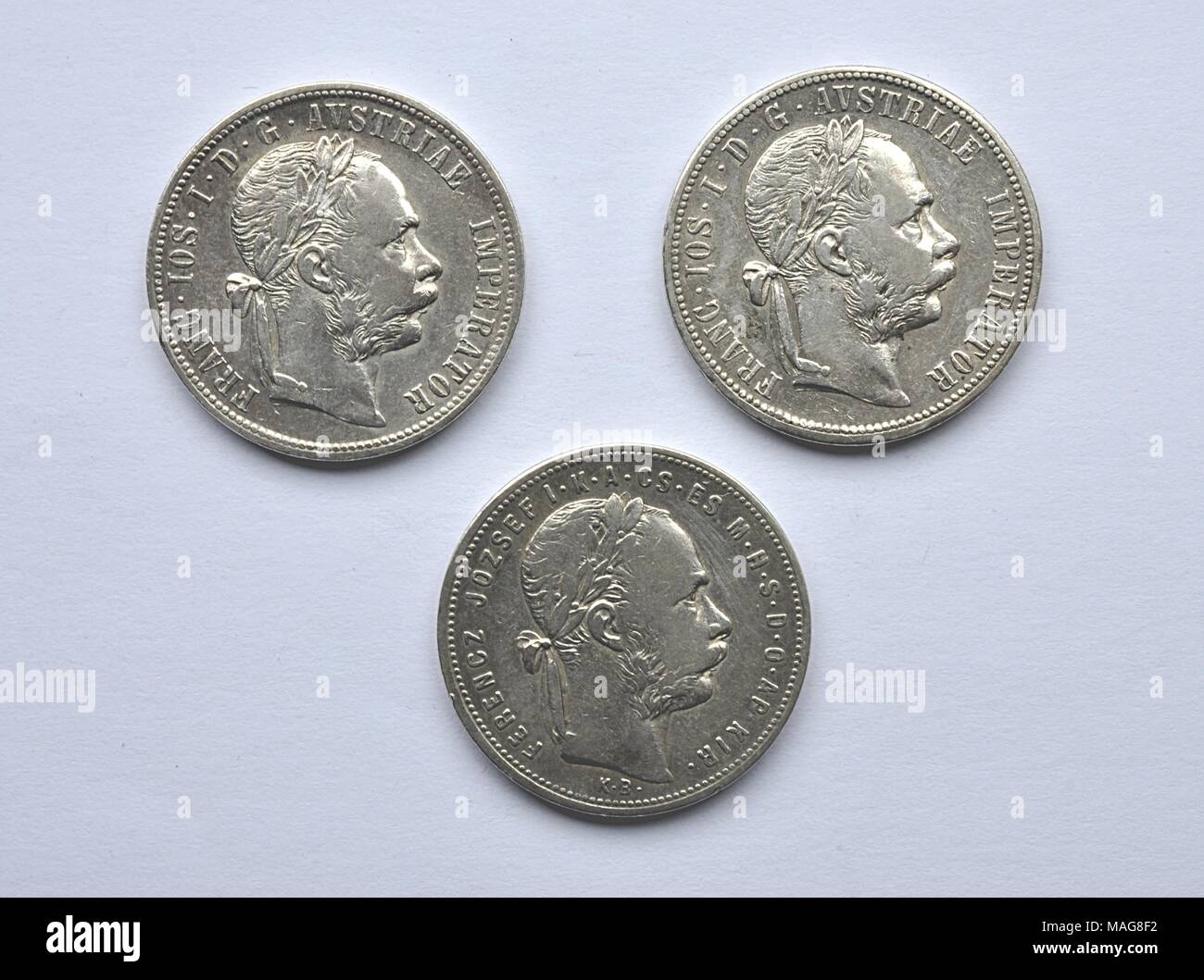 old silver coins, Austria and Hungary Stock Photo - Alamy