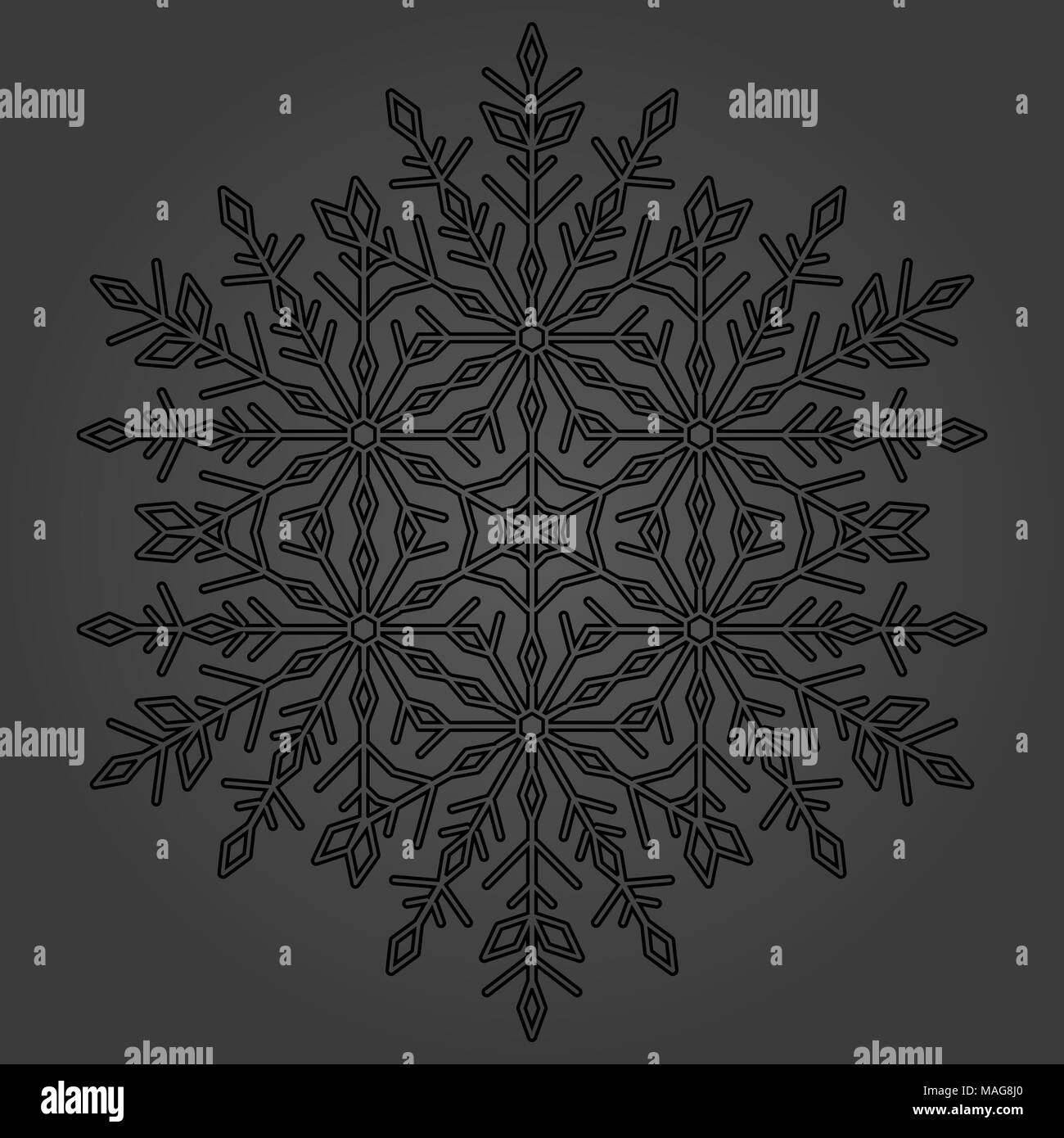 Pretty Round Snowflake Stock Photo - Alamy