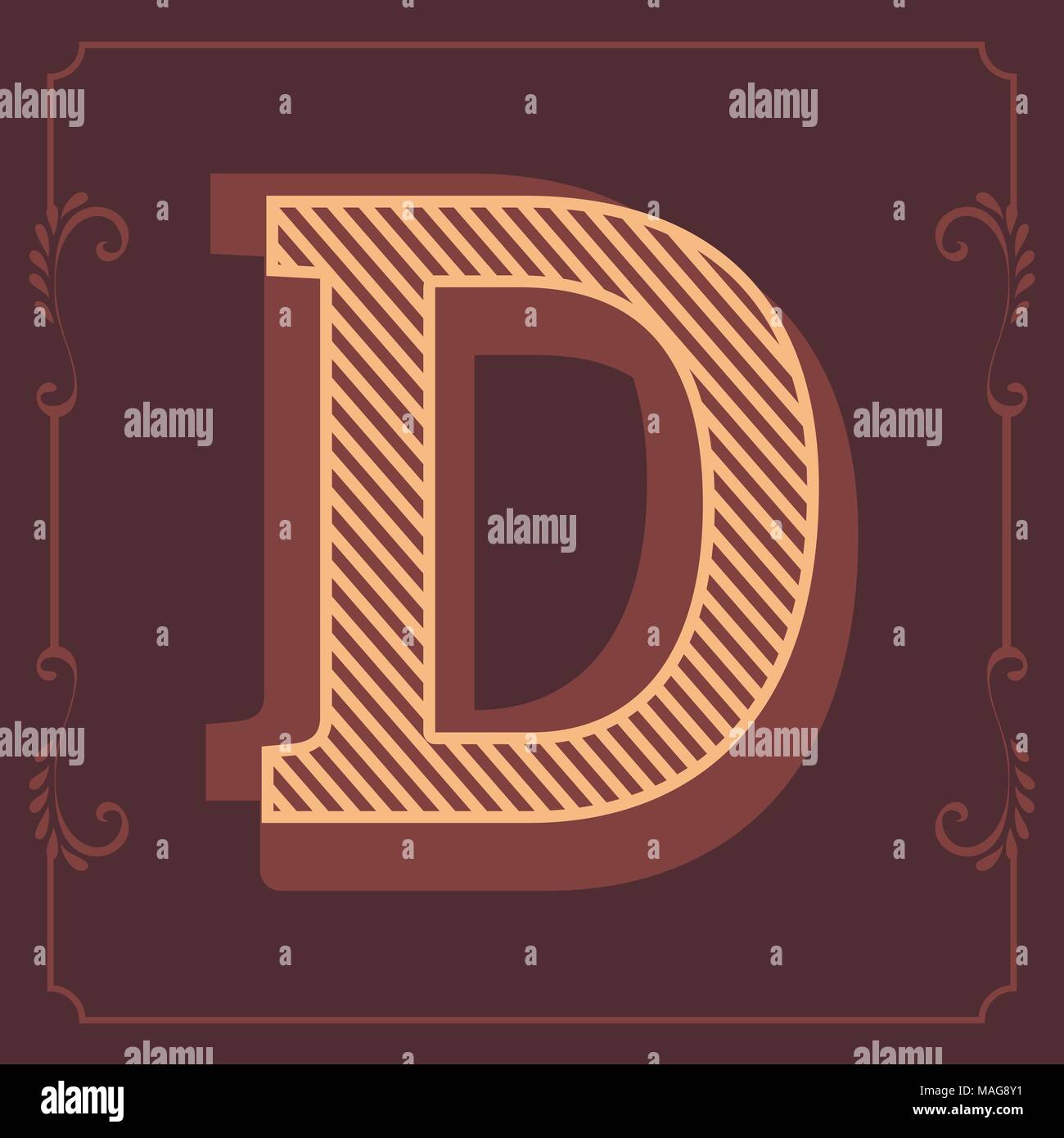 English alphabet ABC and numbers in attractive vintage design letters ...
