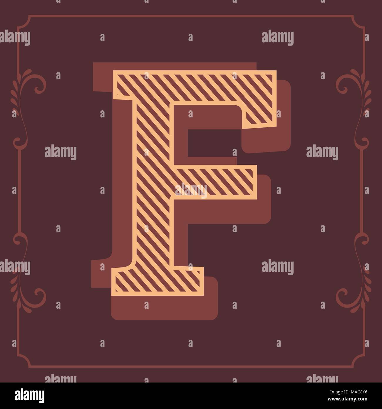 English alphabet ABC and numbers in attractive vintage design letters ...