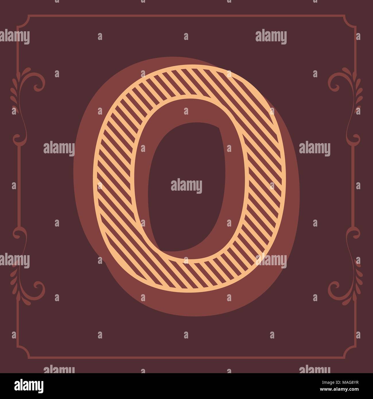 Letters of English Alphabet in vintage brown style design in vector ...