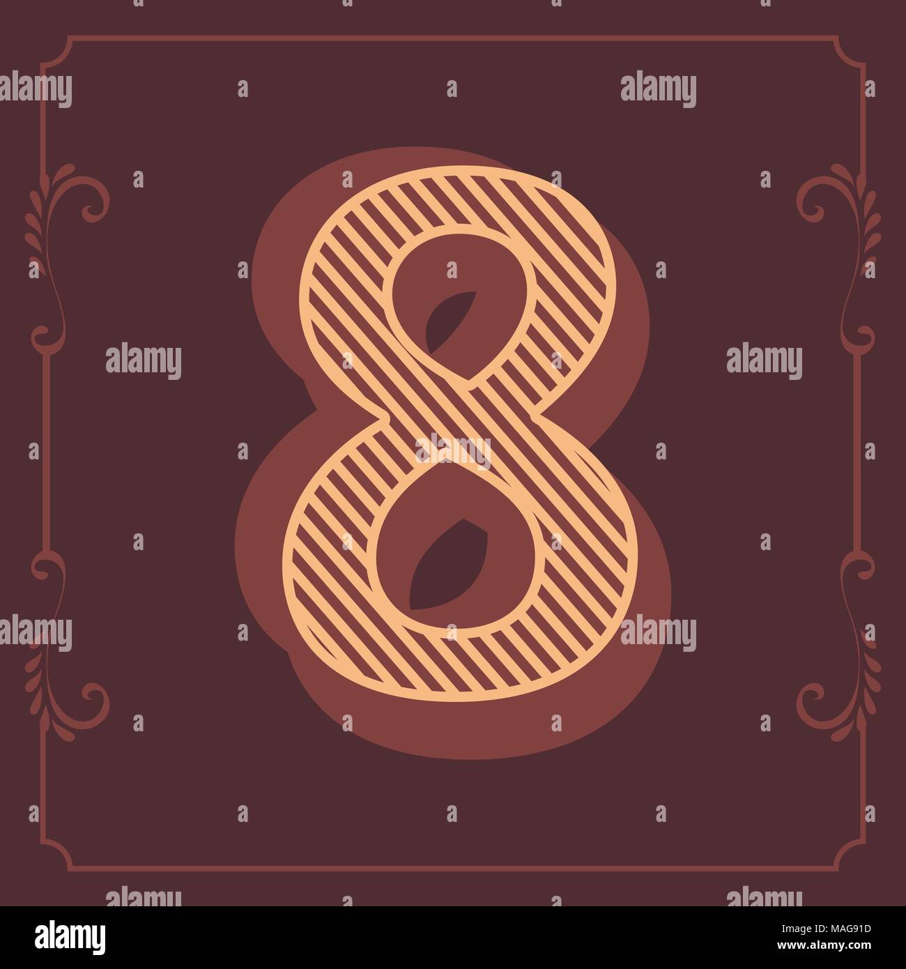 Letters of English Alphabet in vintage brown style design in vector ...