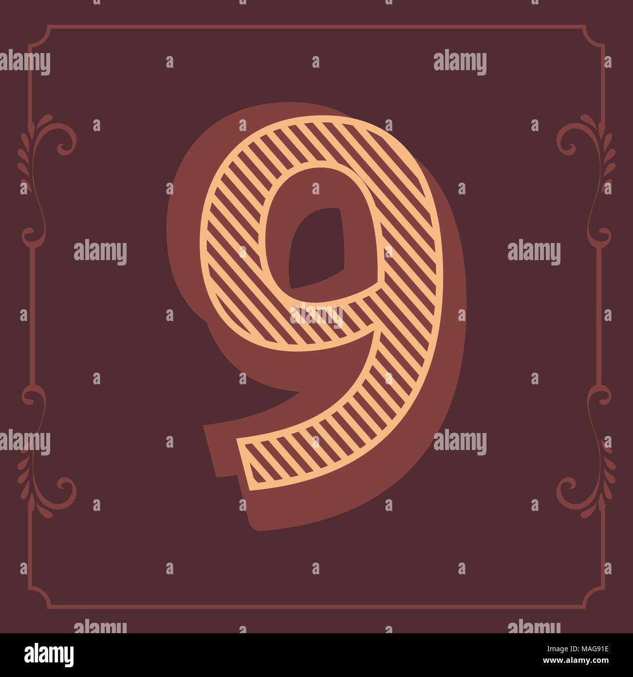 Letters of English Alphabet in vintage brown style design in vector ...