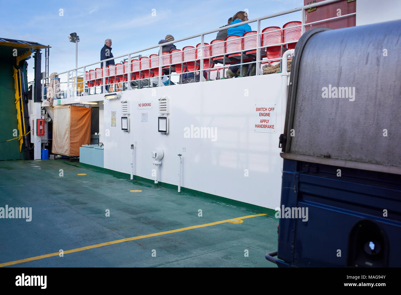 On board Car/Foot ferry from the jetty on Iona to Fionnphort on Mull ...