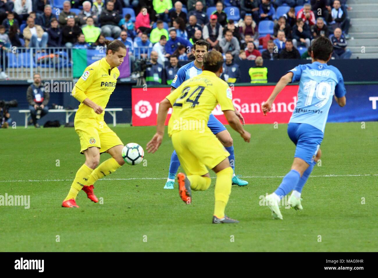 MALAGA, SPAIN APRIL 2018 Unal In the match between Málaga Villarreal of ...