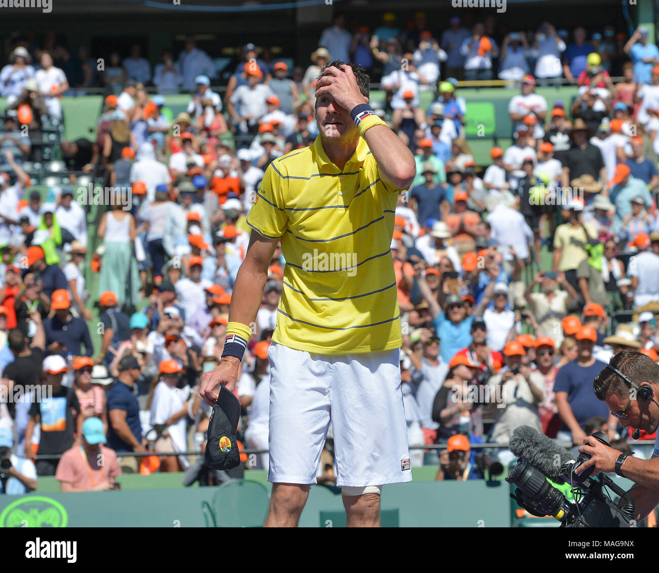 Miami, FL, USA. 1st Apr, 2018. Miami, FL - APRIL 1: John Isner (USA ...