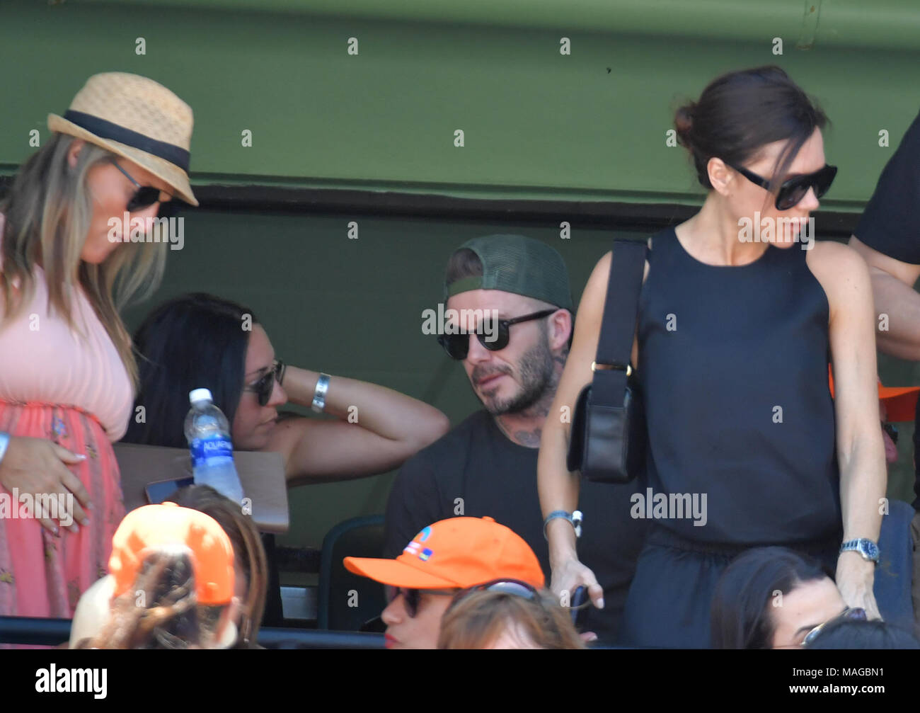 Key Biscayne, FL, USA. 01st Apr, 2018. David Beckham, Victoria Beckham ...