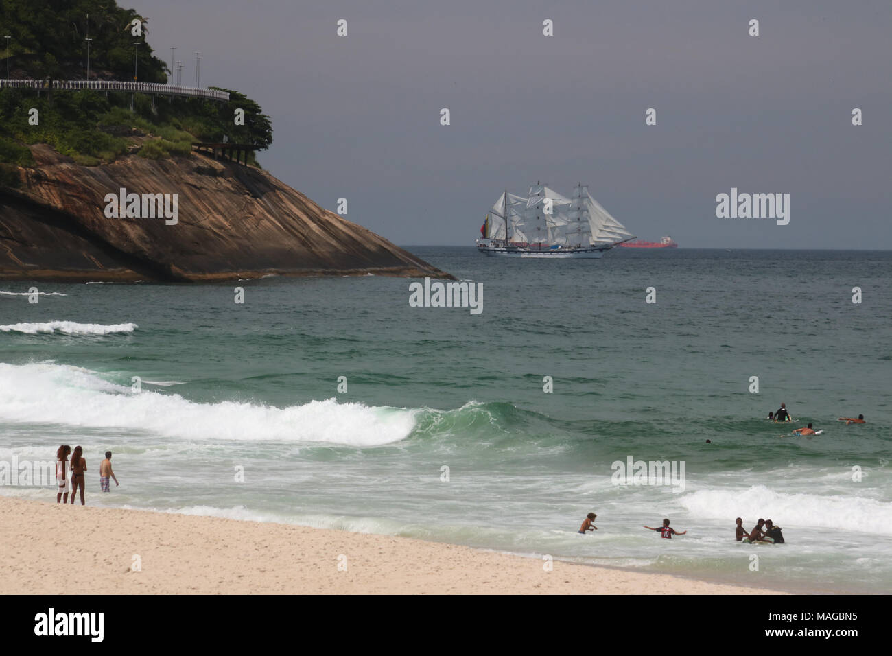 Rio de Janeiro, Brazi. 1st April 2018. Venezuelan training ship "Simón ...