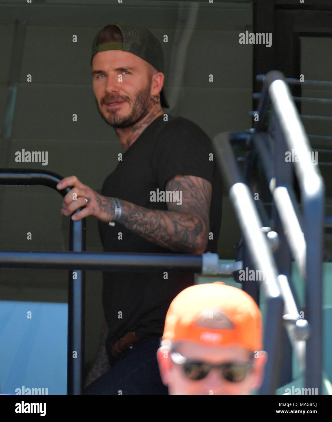 Key Biscayne, FL, USA. 01st Apr, 2018. David Beckham, Victoria Beckham ...