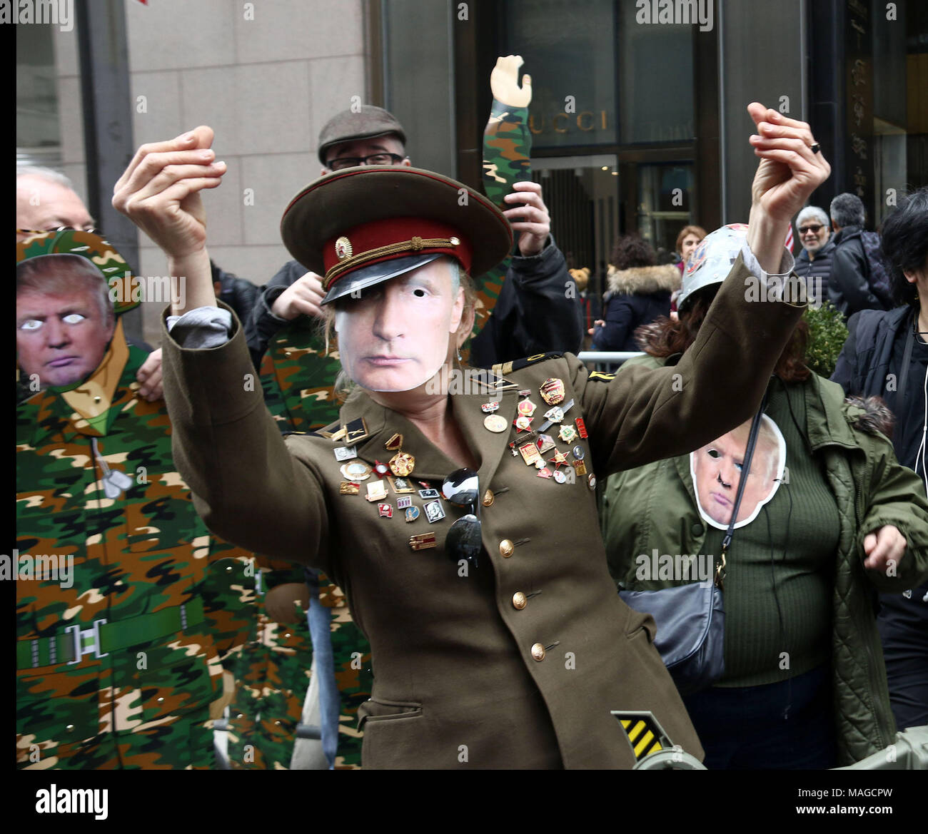 New York City, New York, USA. 1st Apr, 2018. Parade goers dressed in ...