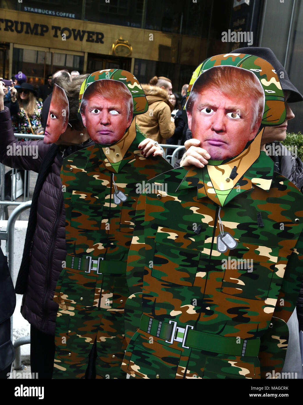 New York City, New York, USA. 1st Apr, 2018. Parade goers dressed in ...