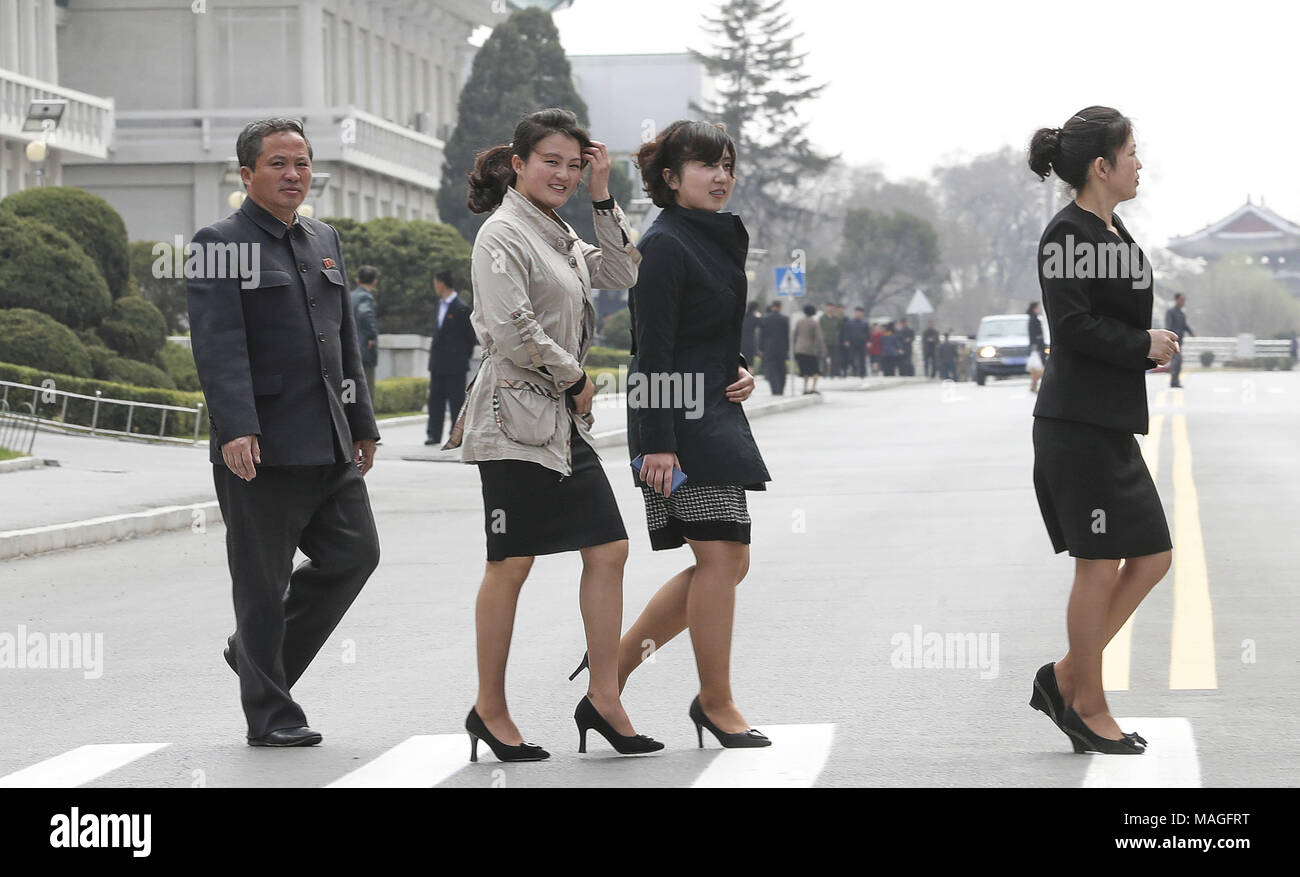 Pyeongyang, NORTH KOREA. 2nd Apr, 2018. April 2, 2018-Pyeongyang, North ...