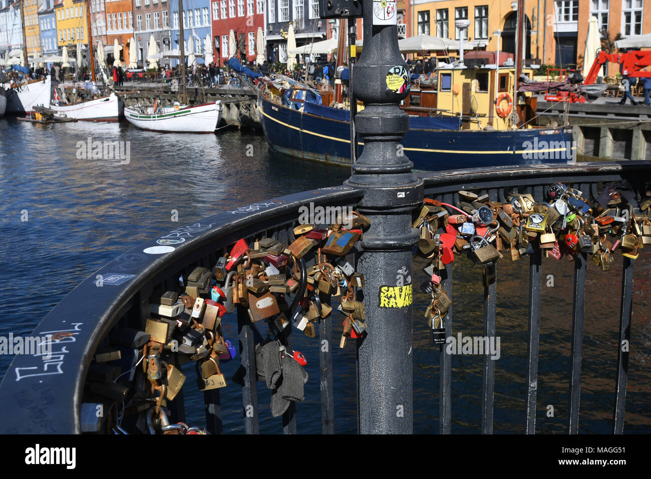 Copenhagen, Denmark. 02 April 2018. Tourists enjoy Spring sunshine on ...