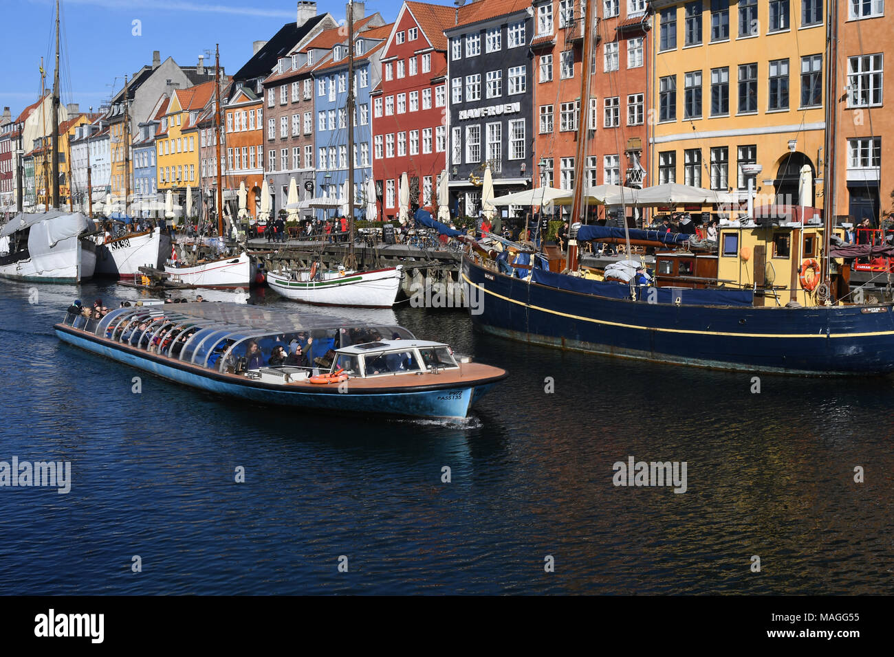 Copenhagen, Denmark. 02 April 2018. Tourists enjoy Spring sunshine on ...