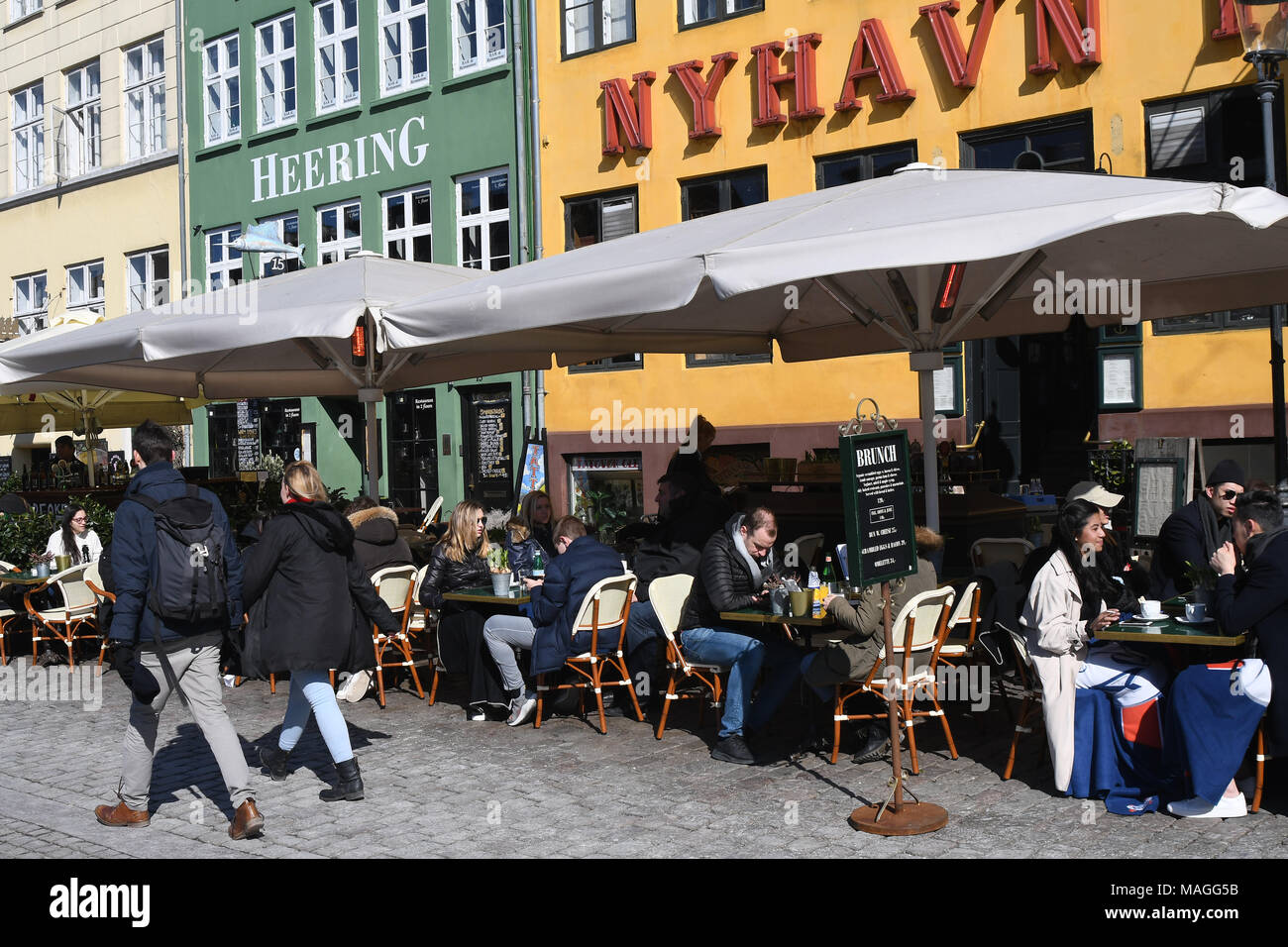 Copenhagen, Denmark. 02 April 2018. Tourists enjoy Spring sunshine on ...