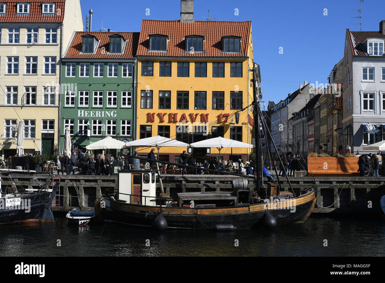Copenhagen, Denmark. 02 April 2018. Tourists enjoy Spring sunshine on ...