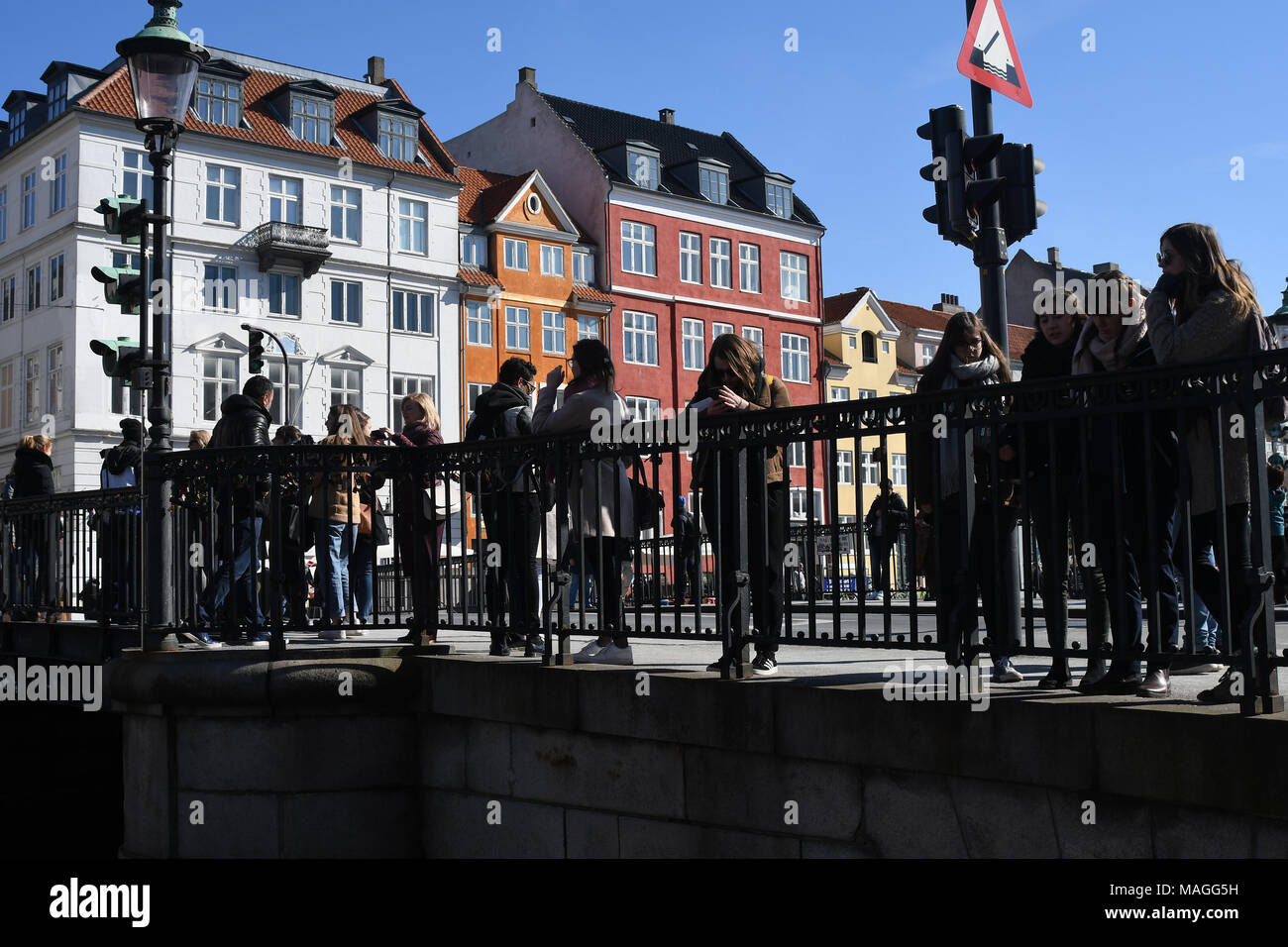 Copenhagen, Denmark. 02 April 2018. Tourists enjoy Spring sunshine on ...
