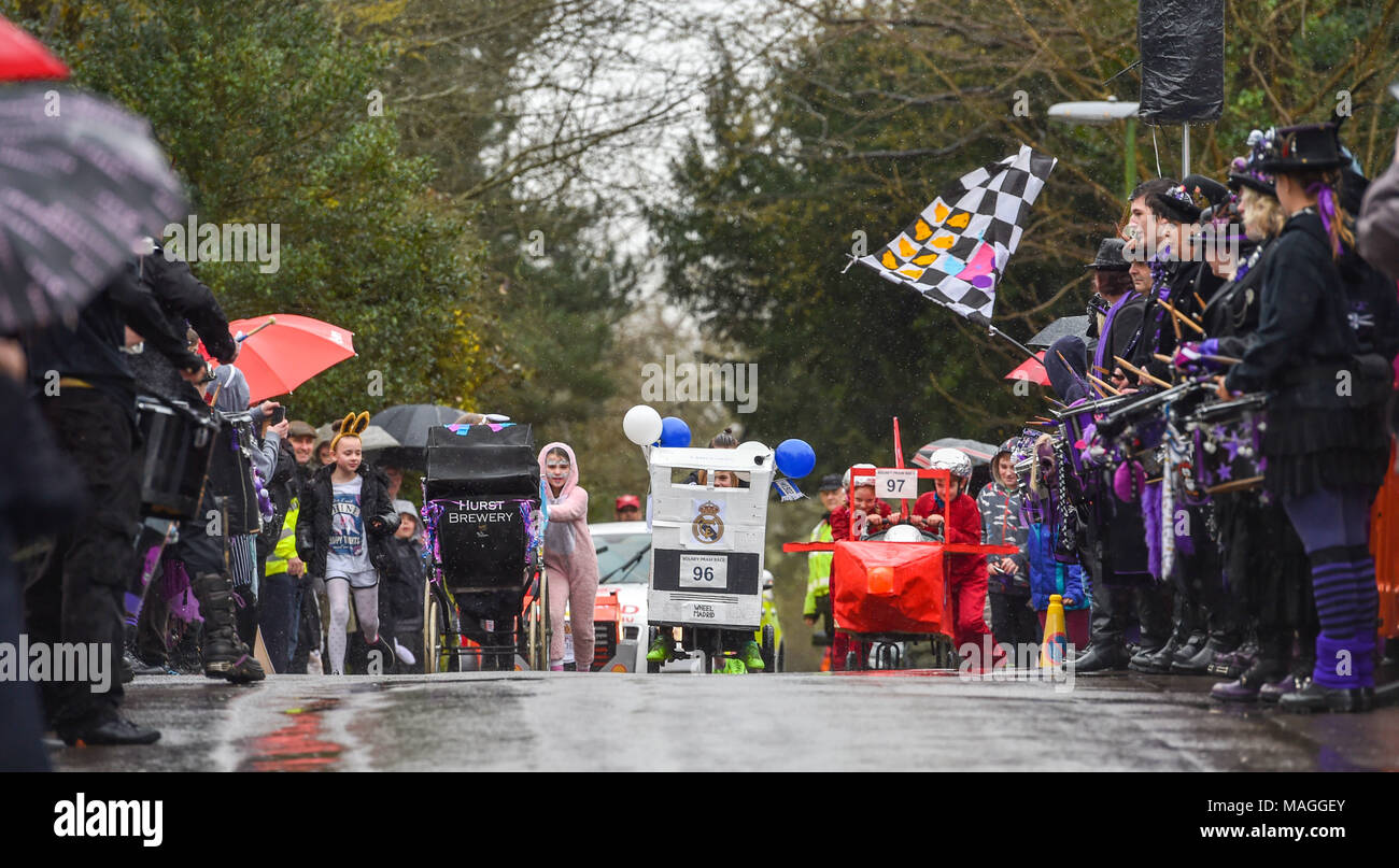 Bolney Sussex UK 2nd April 2018 - The junior race at the the annual ...