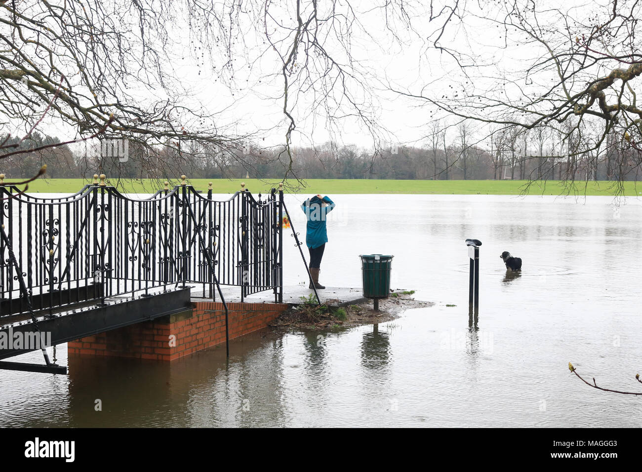 London, UK. 2nd Apr, 2018. UK Weather: Flood warnings have been issued ...