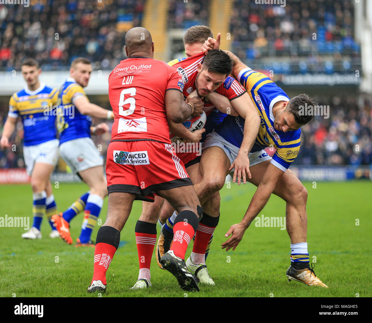 Leeds, UK 2 April 2018. Betfred Super League rugby, Leeds Rhinos v ...