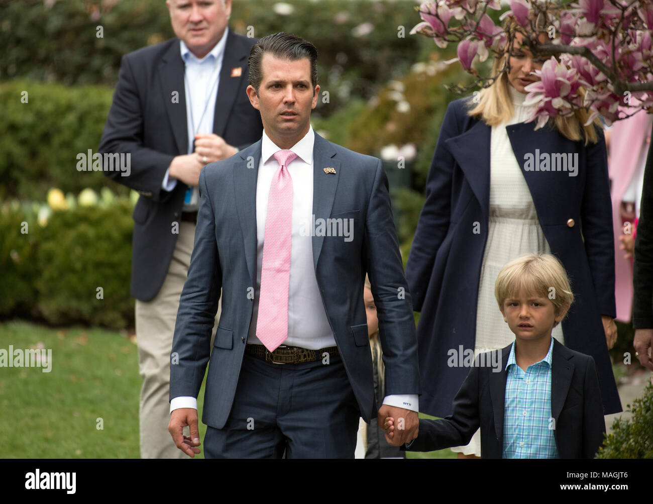 Donald J. Trump, Jr. and one of his sons arrive prior to US President ...