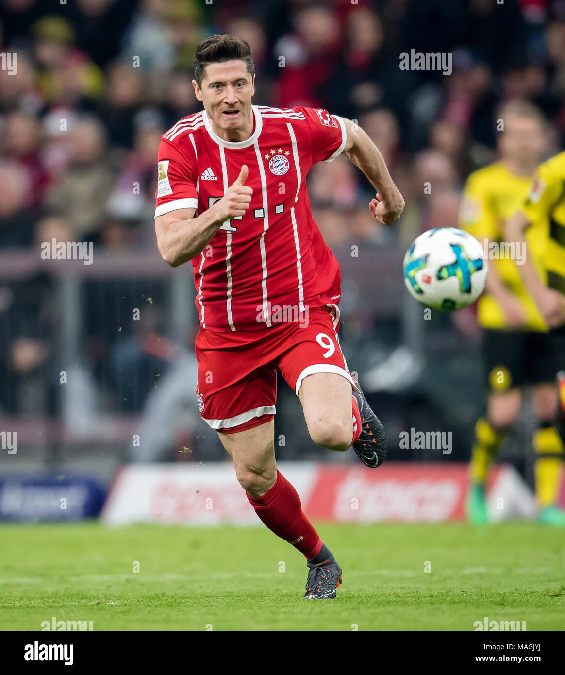 31 March 2018: Germany, Munich: Soccer, German Bundesliga, FC Bayern ...