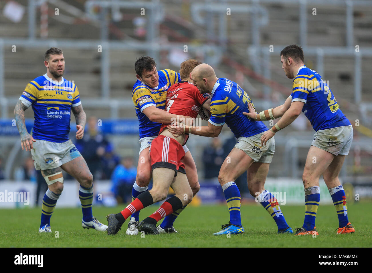 Leeds, UK, 2 April 2018. Betfred Super League rugby, Leeds Rhinos v ...