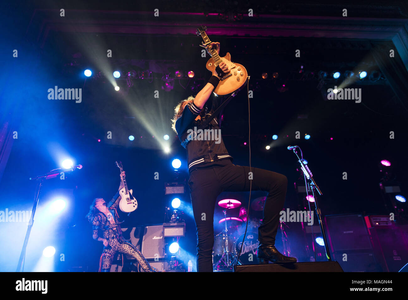 English rock band THE DARKNESS perform at the Regency Ballroom in San ...