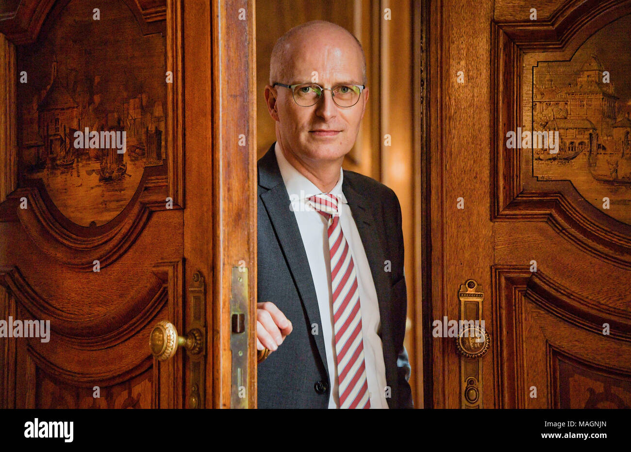 25 March 2018, Germany, Hamburg: The designated mayor of Hamburg Peter ...