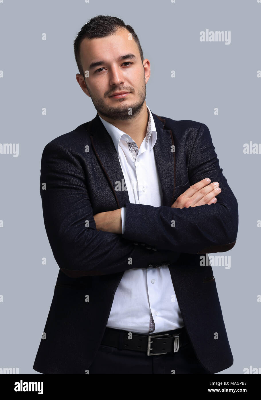 portrait of smiling business men Stock Photo - Alamy