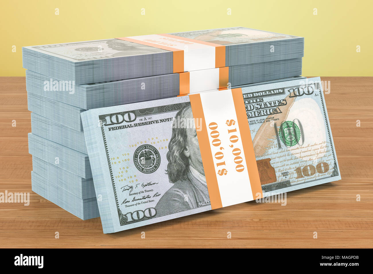 100 dollar money packs hi-res stock photography and images - Alamy