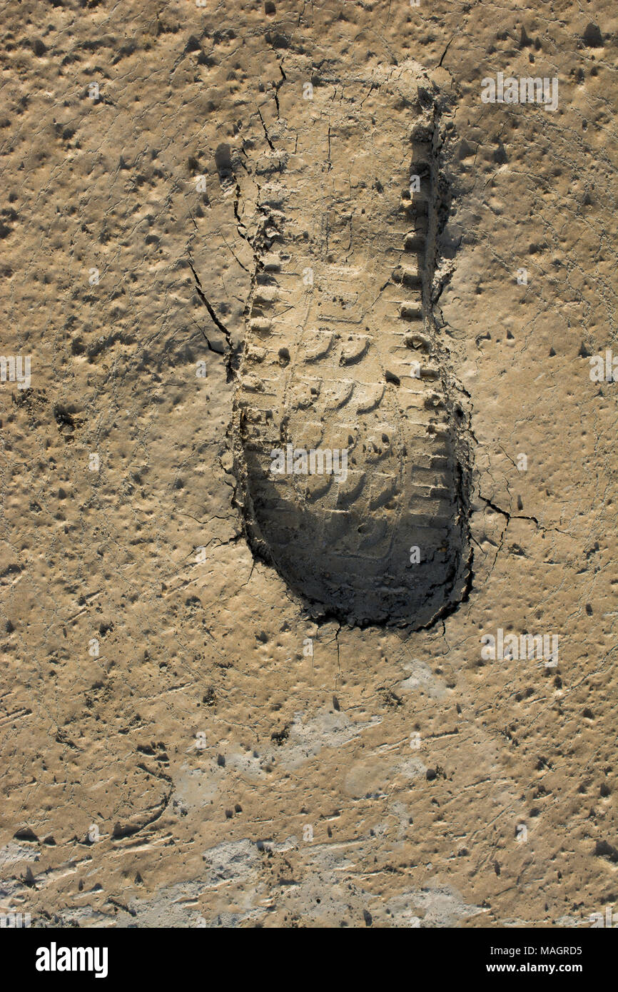 Footstep pattern seen on a concrete background Stock Photo - Alamy