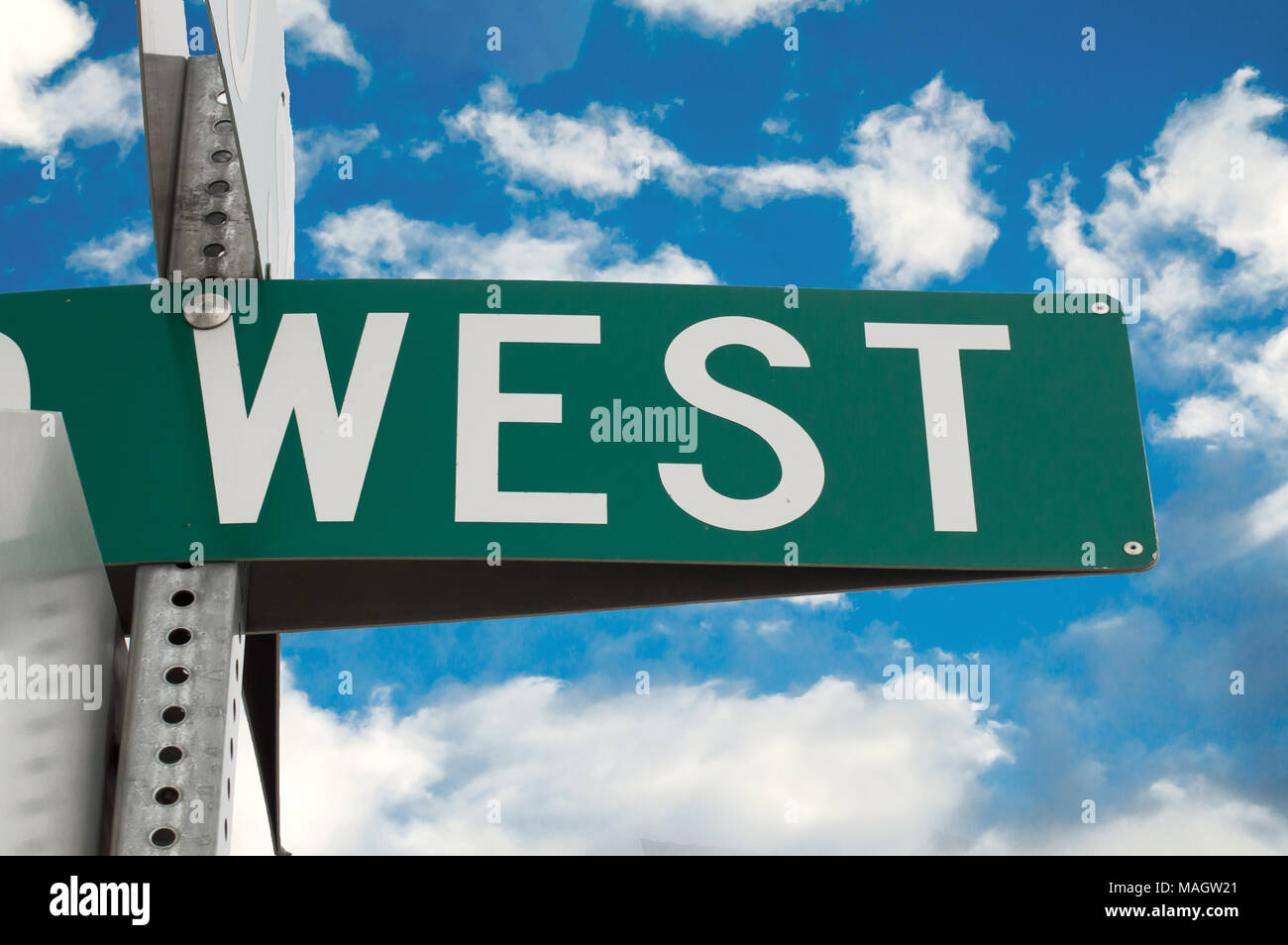 West sign on bright hi-res stock photography and images - Alamy
