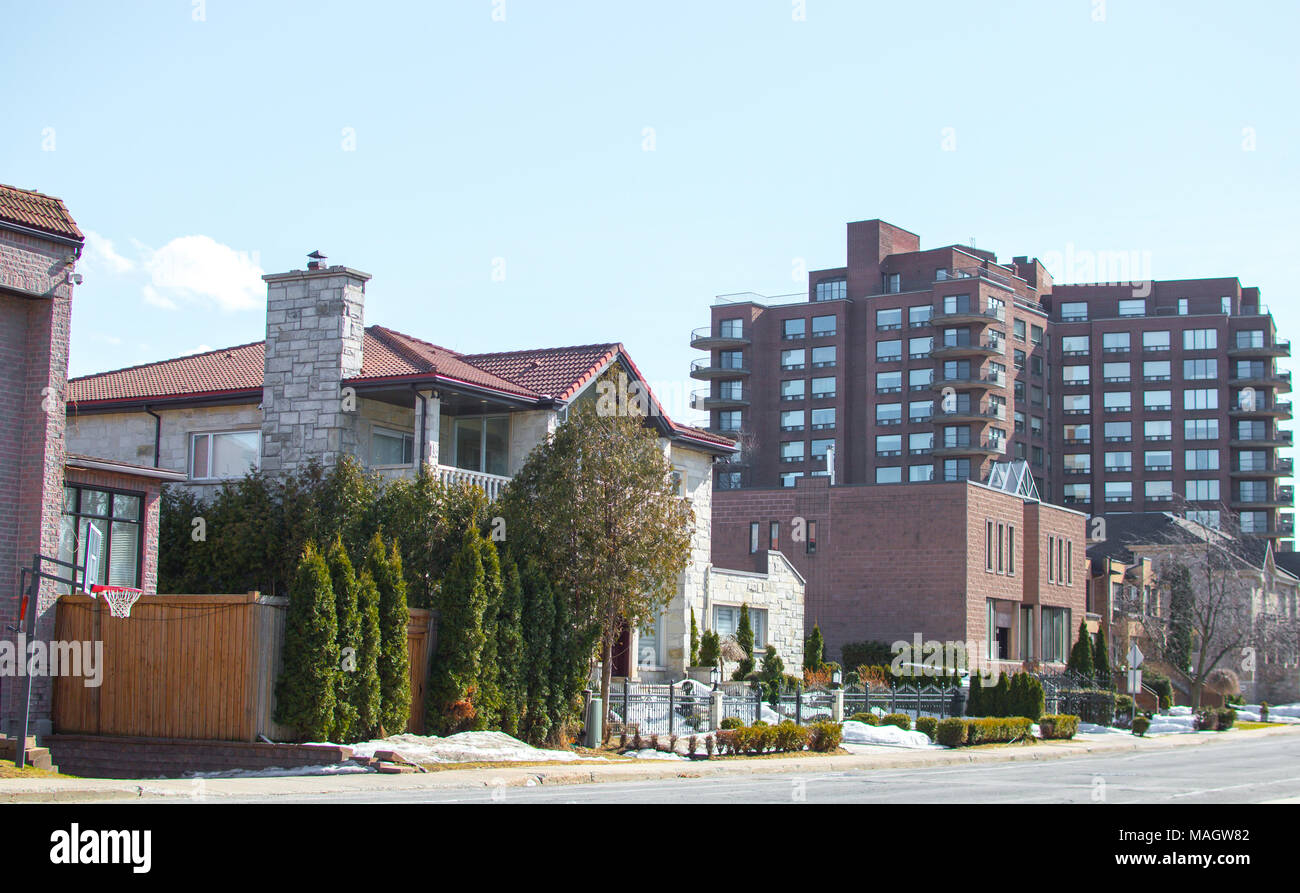 Modern condo buildings and houses in Montreal, Canada Stock Photo - Alamy