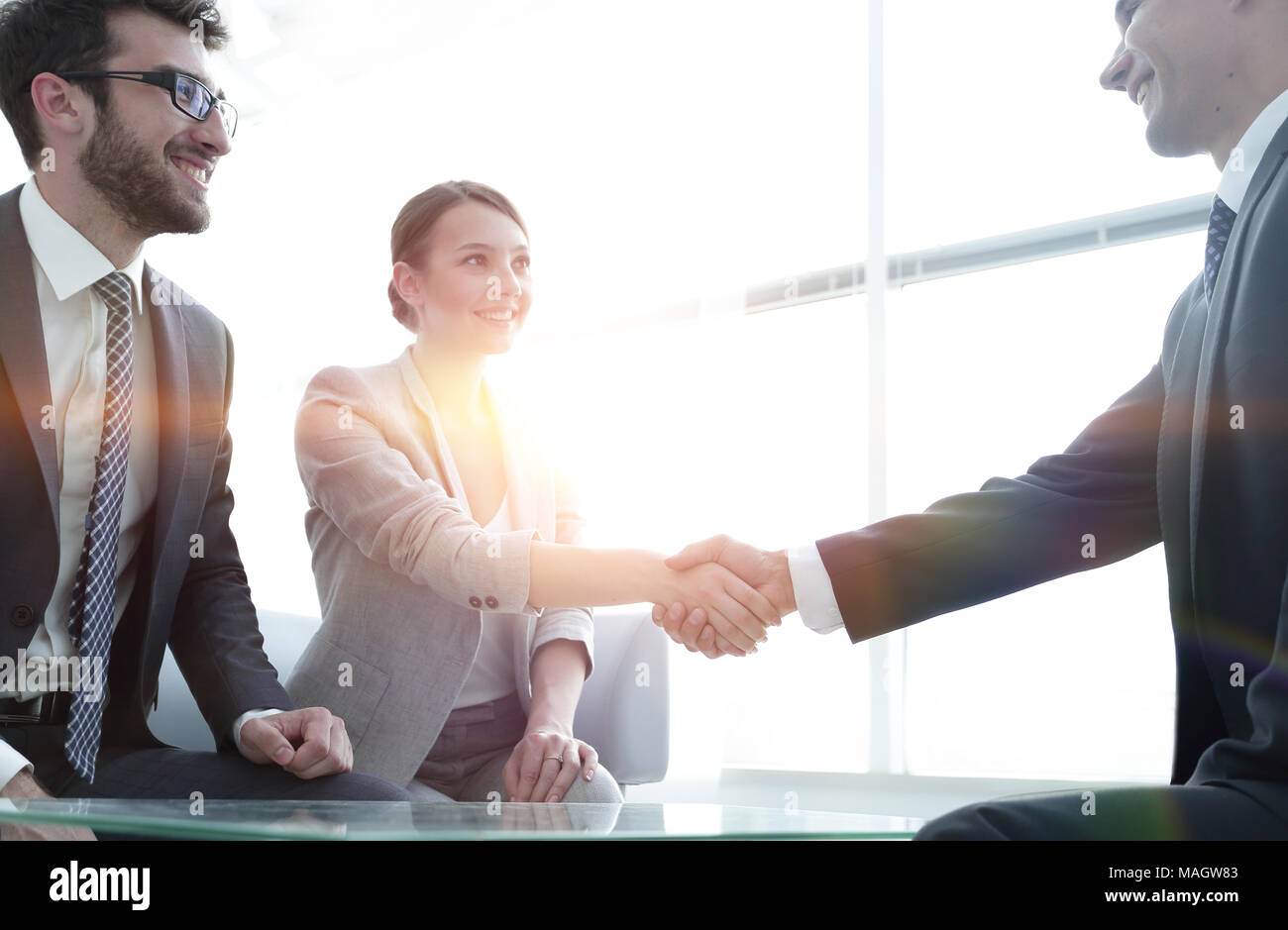 business lady meets her business partner Stock Photo - Alamy