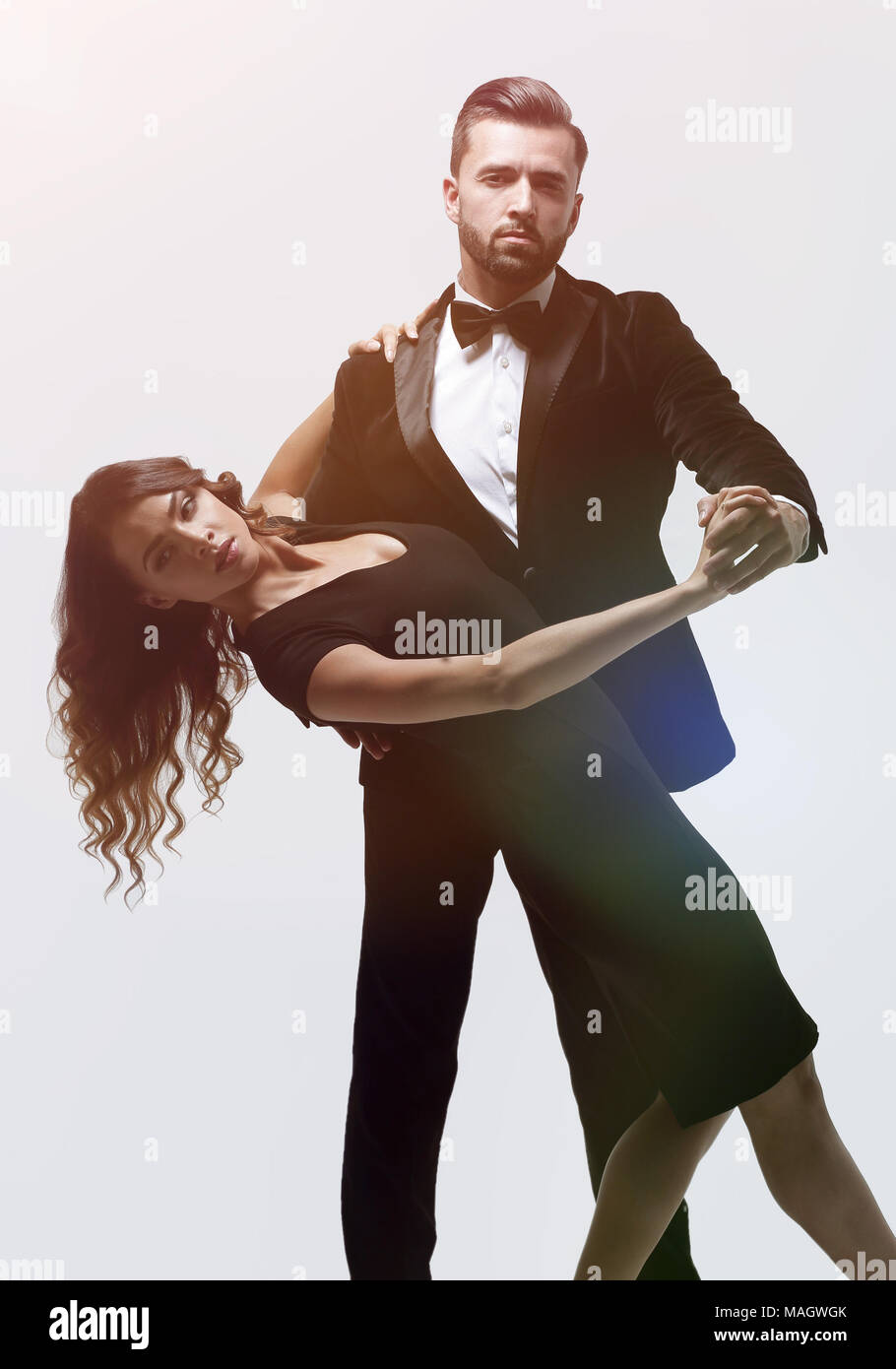 Passionate attractive casual couple dancing Stock Photo - Alamy