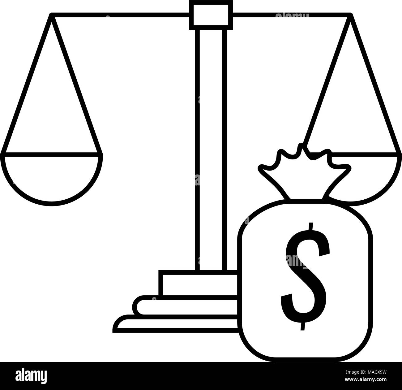 weight scale with money bag vector illustration design Stock Vector ...