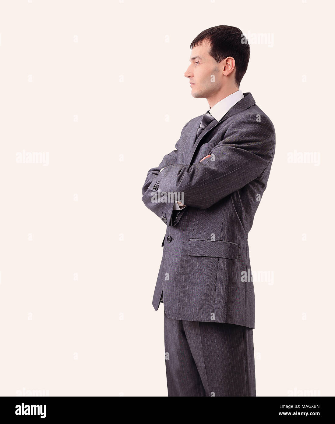 side view.portrait of a young businessman Stock Photo - Alamy