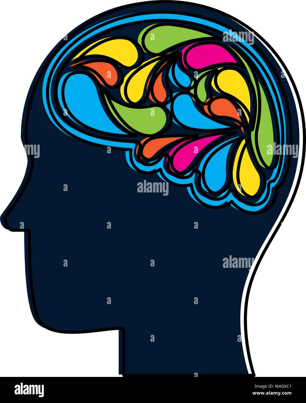 human profile thinking icon vector illustration design Stock Vector ...