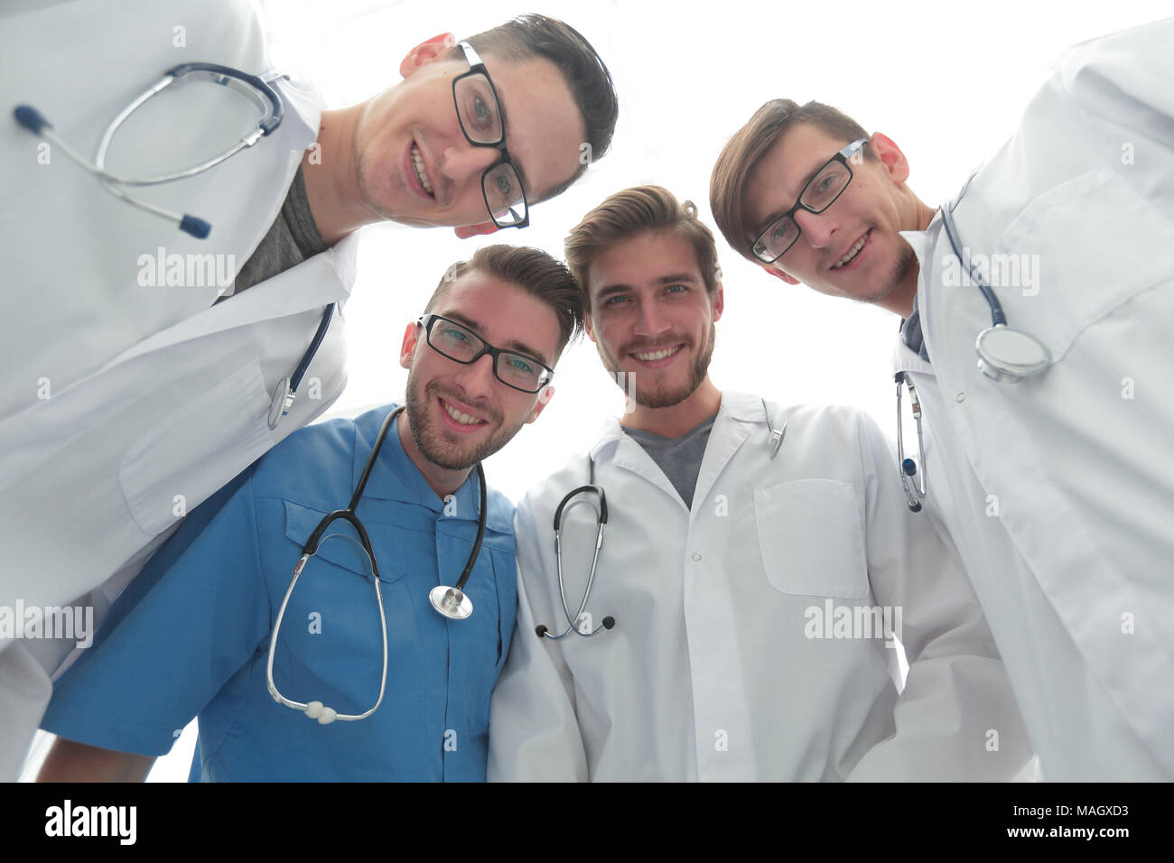 bottom view.a professional group of doctors Stock Photo - Alamy