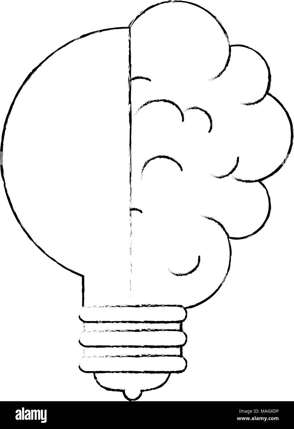bulb light idea with brain vector illustration design Stock Vector ...