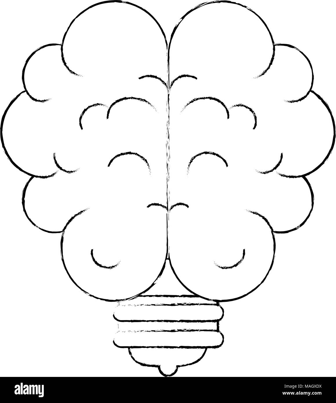 bulb light idea with brain vector illustration design Stock Vector ...