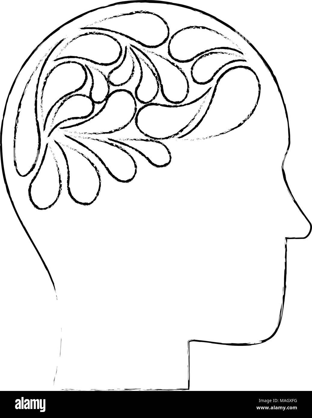 human profile thinking icon vector illustration design Stock Vector ...