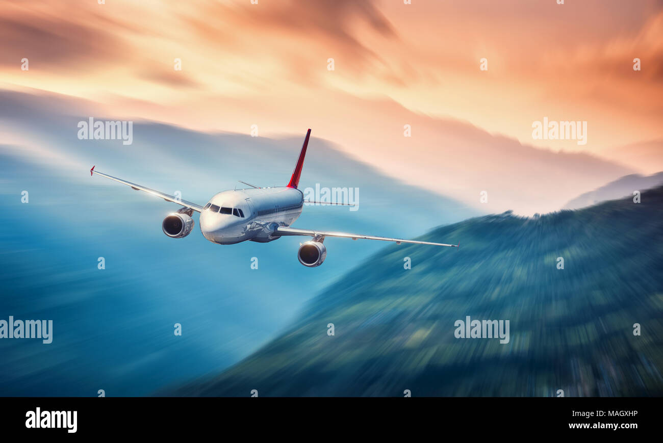 Concept commercial airplane motion blur hi-res stock photography and ...