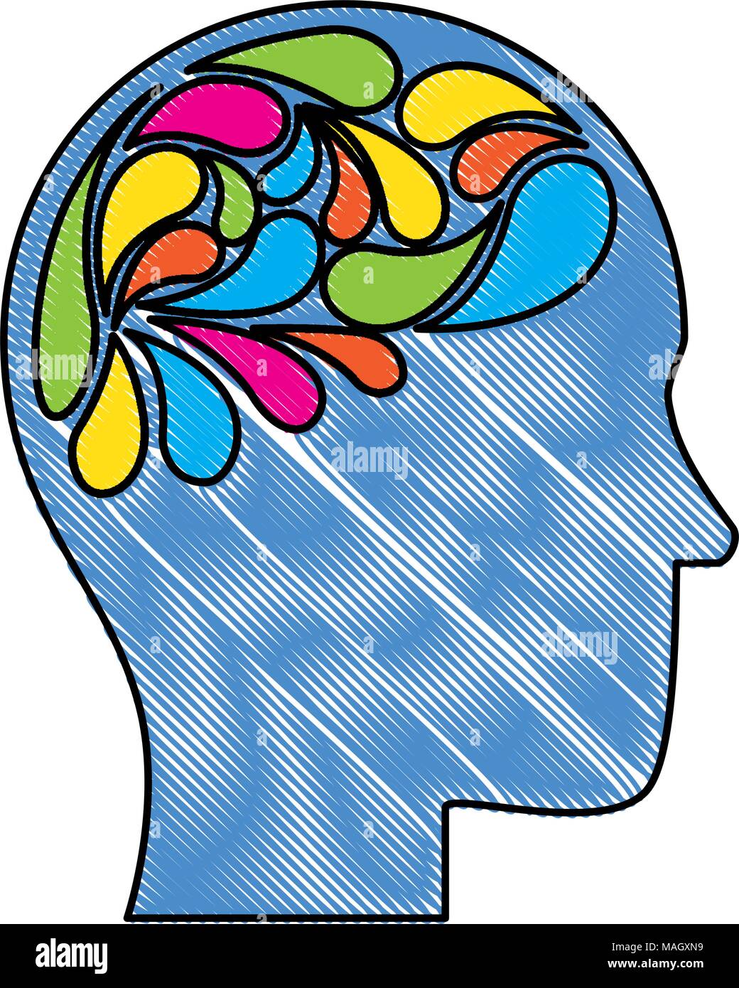 human profile thinking icon vector illustration design Stock Vector ...