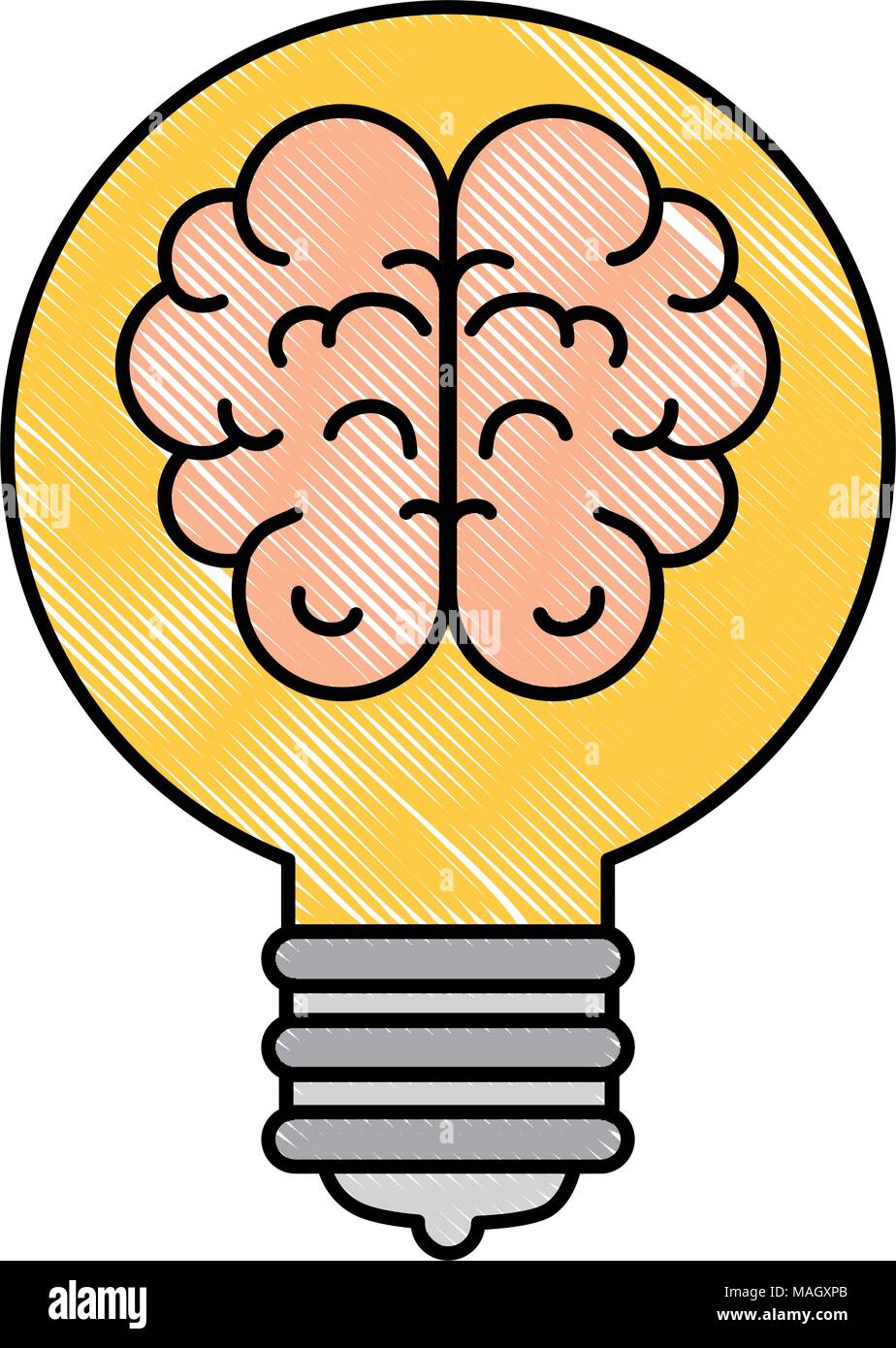 bulb light idea with brain vector illustration design Stock Vector ...