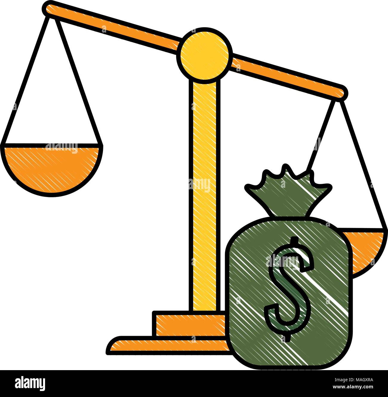 weight scale with money bag vector illustration design Stock Vector ...