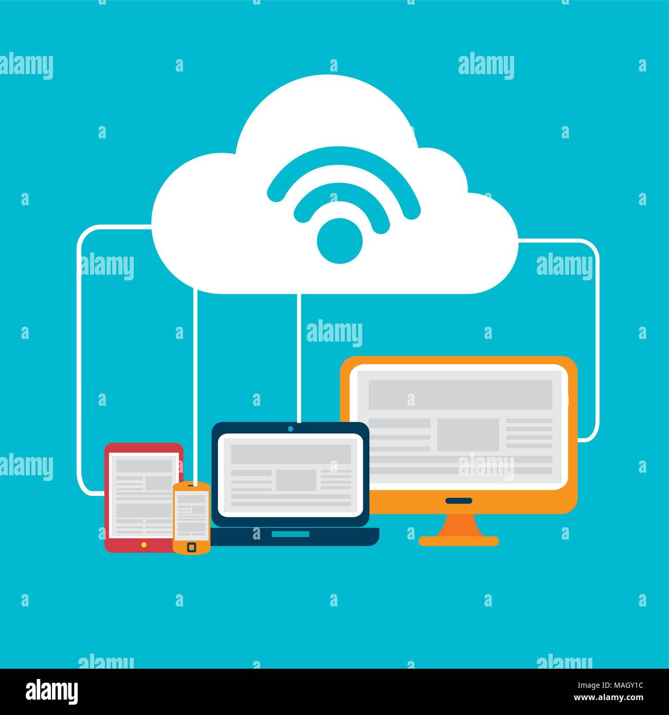 Responsive web and technology design, vector illustration eps 10 ...