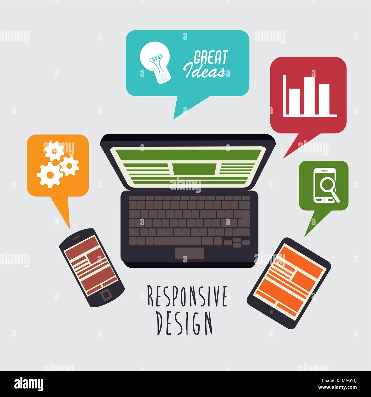 Responsive web and technology design, vector illustration eps 10 ...